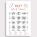 Baby Word Search Game Girl Baby Shower Games Pink Baby Shower Game Word ...