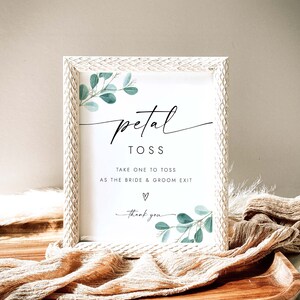 Petal Toss Sign Wedding Send off Sign Flower Toss Wedding Confetti Sign ...