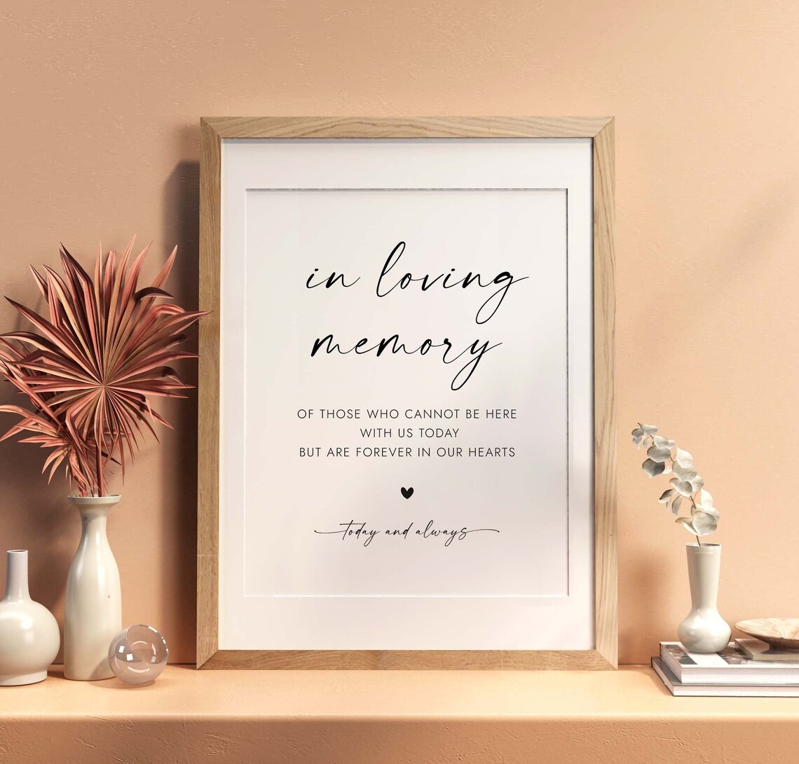 In Loving Memory Sign Printable Modern Wedding Memorial Sign - Etsy