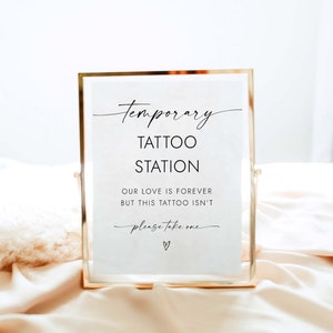 Minimalist Wedding Tattoo Station Sign Wedding Tattoo Sign Temporary ...