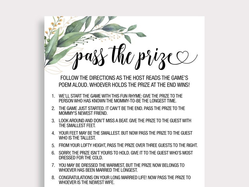 Funny Baby Shower Pass the Prize Game Pass the Gift Game Baby Shower ...