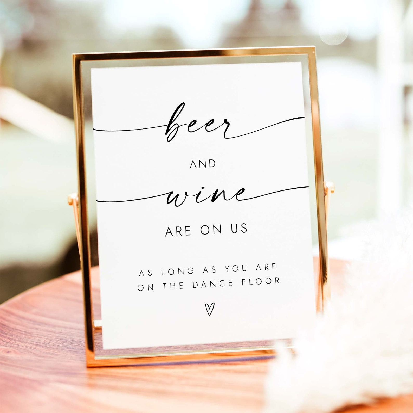 Beer and Wine Are on Us Sign Wedding Open Bar Sign Alcohol Sign Wedding ...