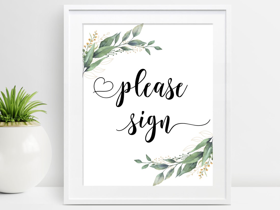 Please Sign Printable Please Sign Reception Sign Pleases - Etsy