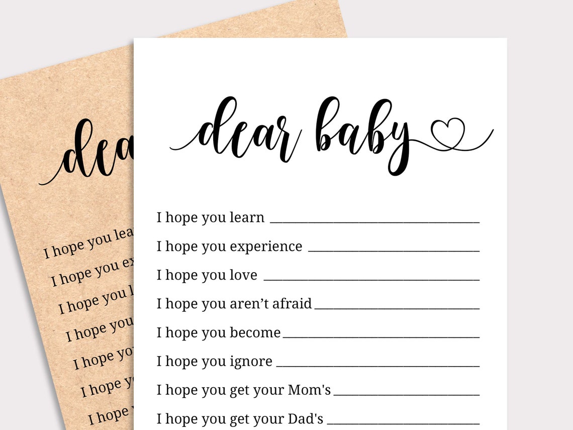 Dear Baby Wish Cards, Wishes for Baby Printable, Wish for Baby Cards ...