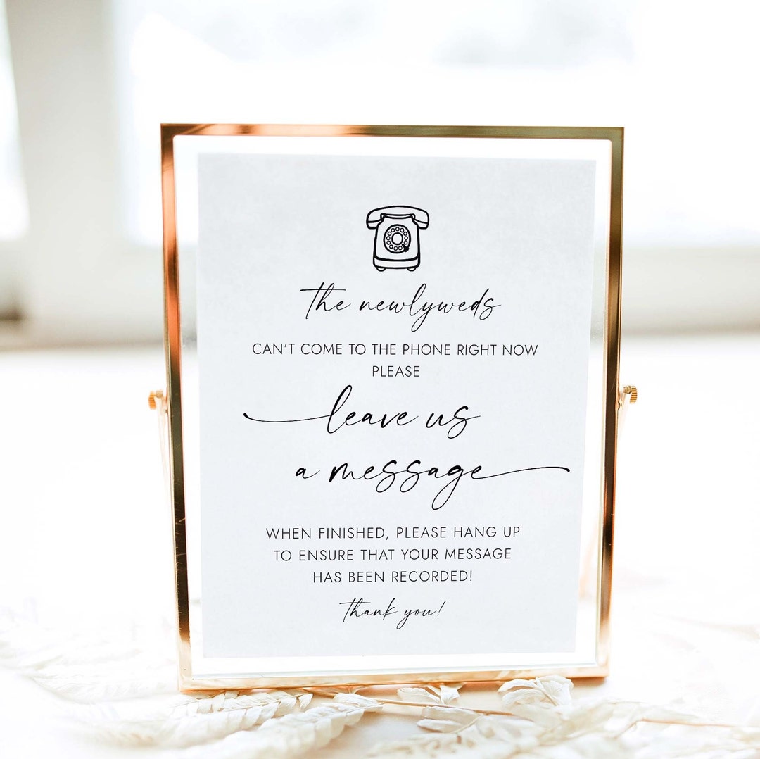 Minimalist Telephone Guestbook Sign Modern Wedding Telephone Message ...