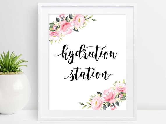Hydration Station Sign Drink Sign Wedding Drinks Bar | Etsy