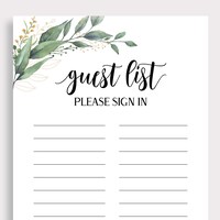 Guest List - Etsy