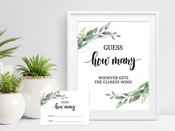 Guess How Many Sign Guessing Game Cards Guess How Many Game - Etsy Canada