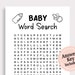 Baby Word Search Game Minimalist Baby Shower Games Fun Baby Shower Game ...