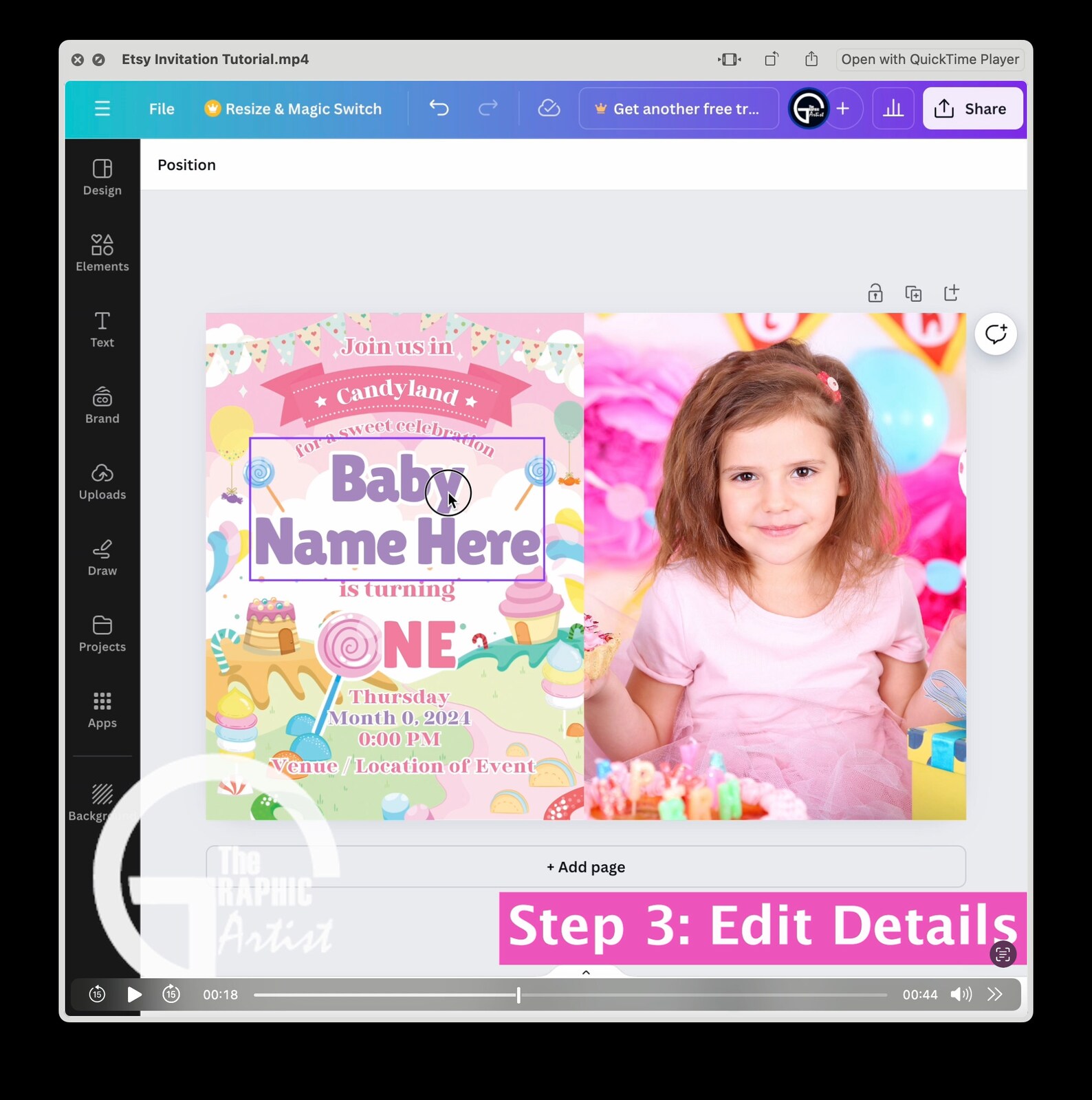 Candyland Theme Birthday Invitation Printable Template - Etsy