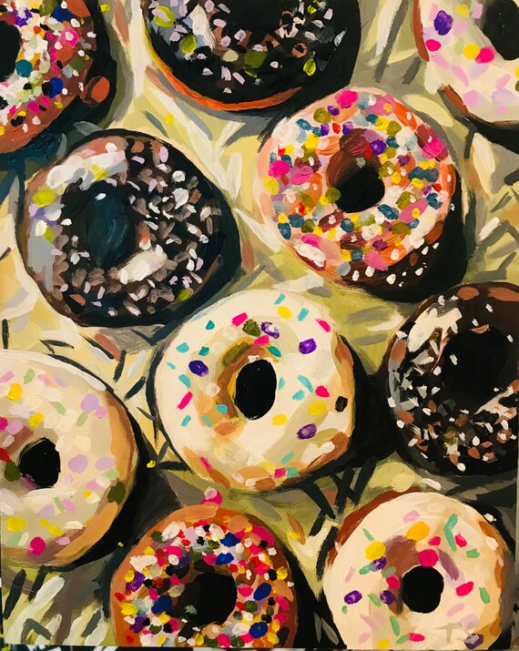Original Donut Acrylic Painting | Etsy