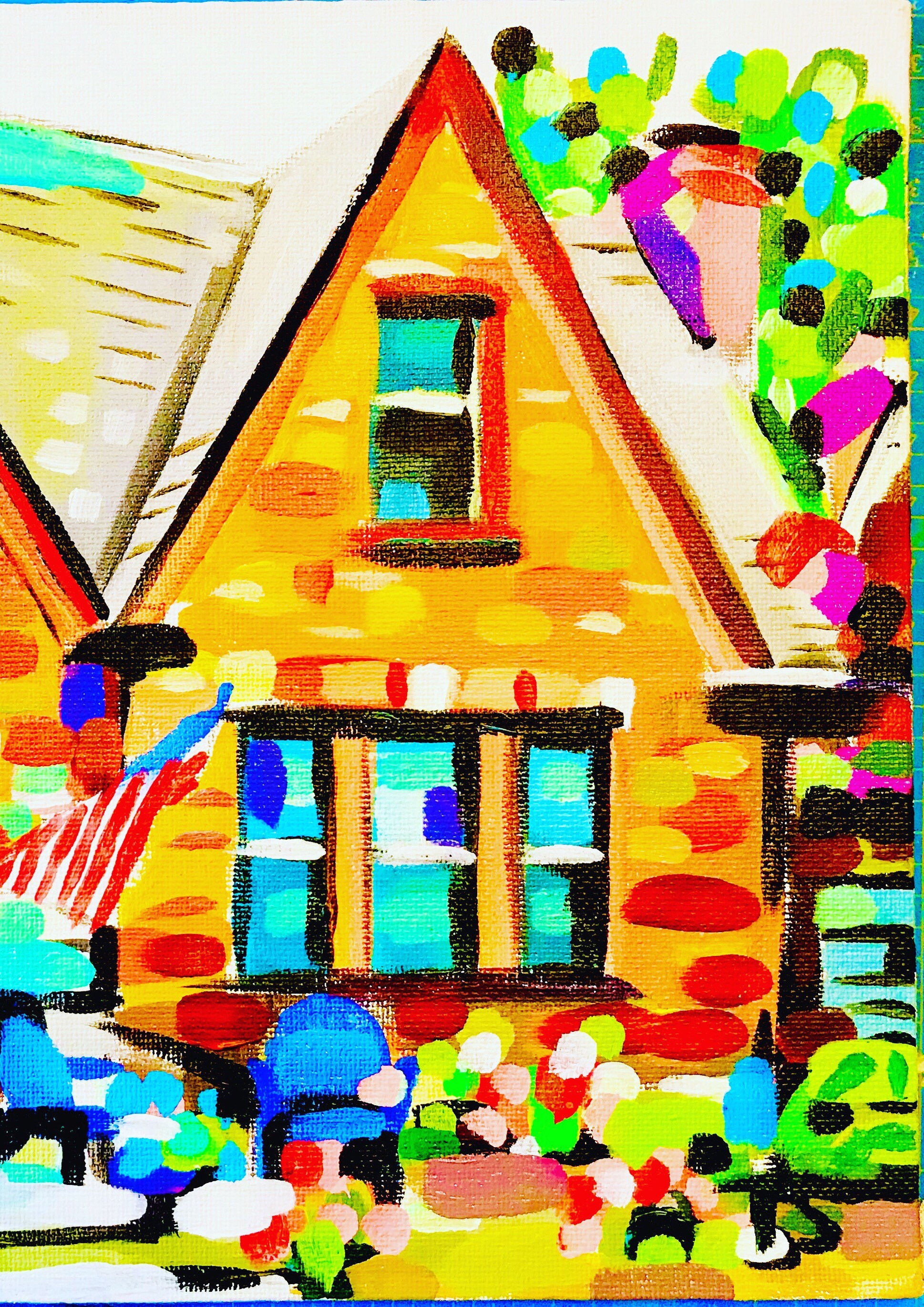 Acrylic Painting of House - Etsy