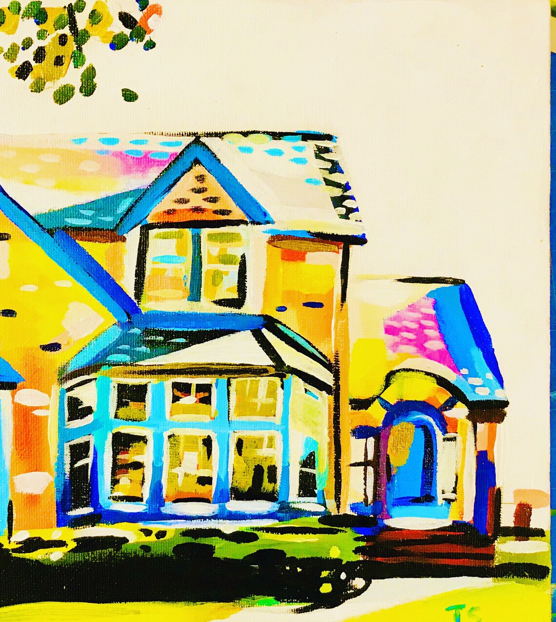 Acrylic Portrait of House - Etsy