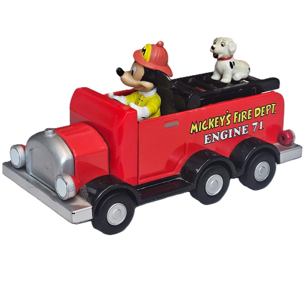 Vintage Disney Mickey's Fire Department Toy Truck - Etsy