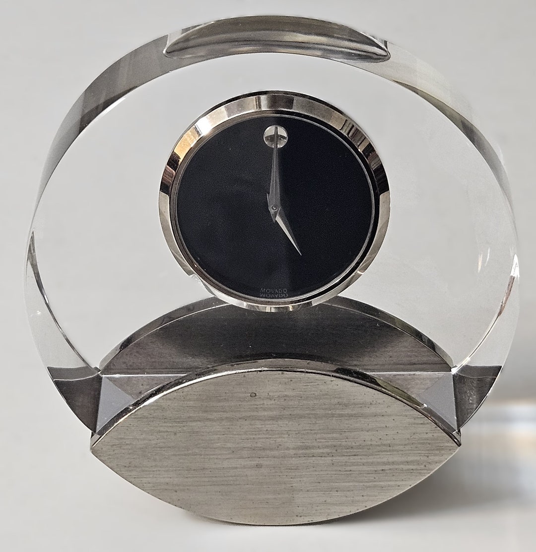 Movado Museum Cut Crystal Mantel/desk Clock - Etsy