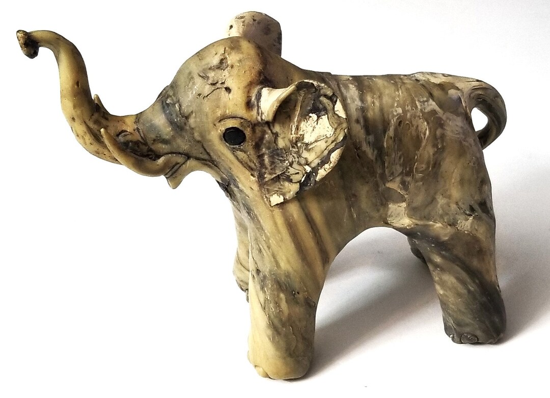 Crushed Oyster Shell Elephant Sculpture Figurine - Etsy