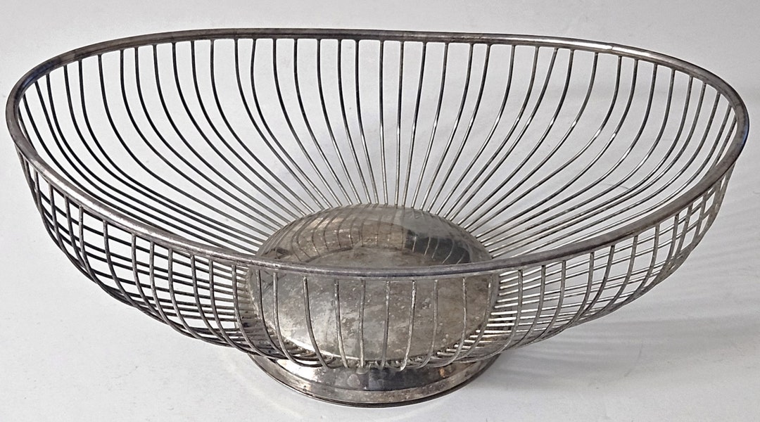 Vintage Leonard Silverplate Wire Fruit/bread Basket - Elegant Oval ...