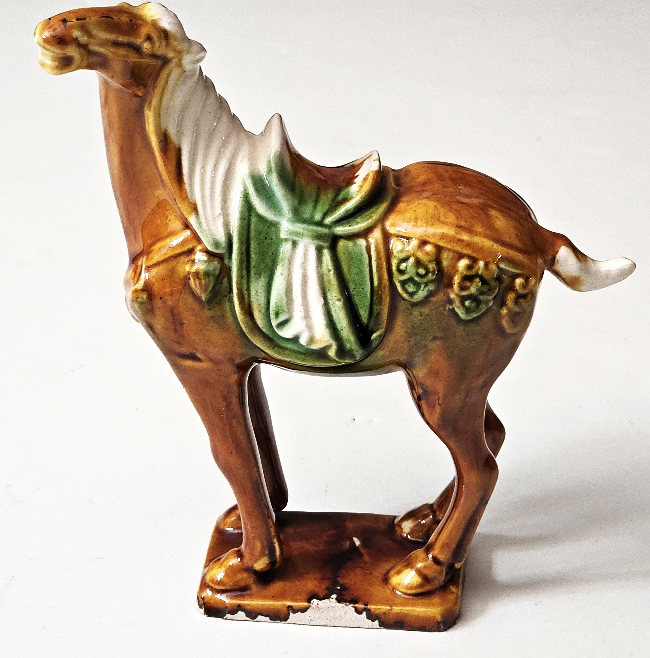 Vintage Tang Dynasty War Horse Figurine: Art Pottery Drip Glaze - Etsy