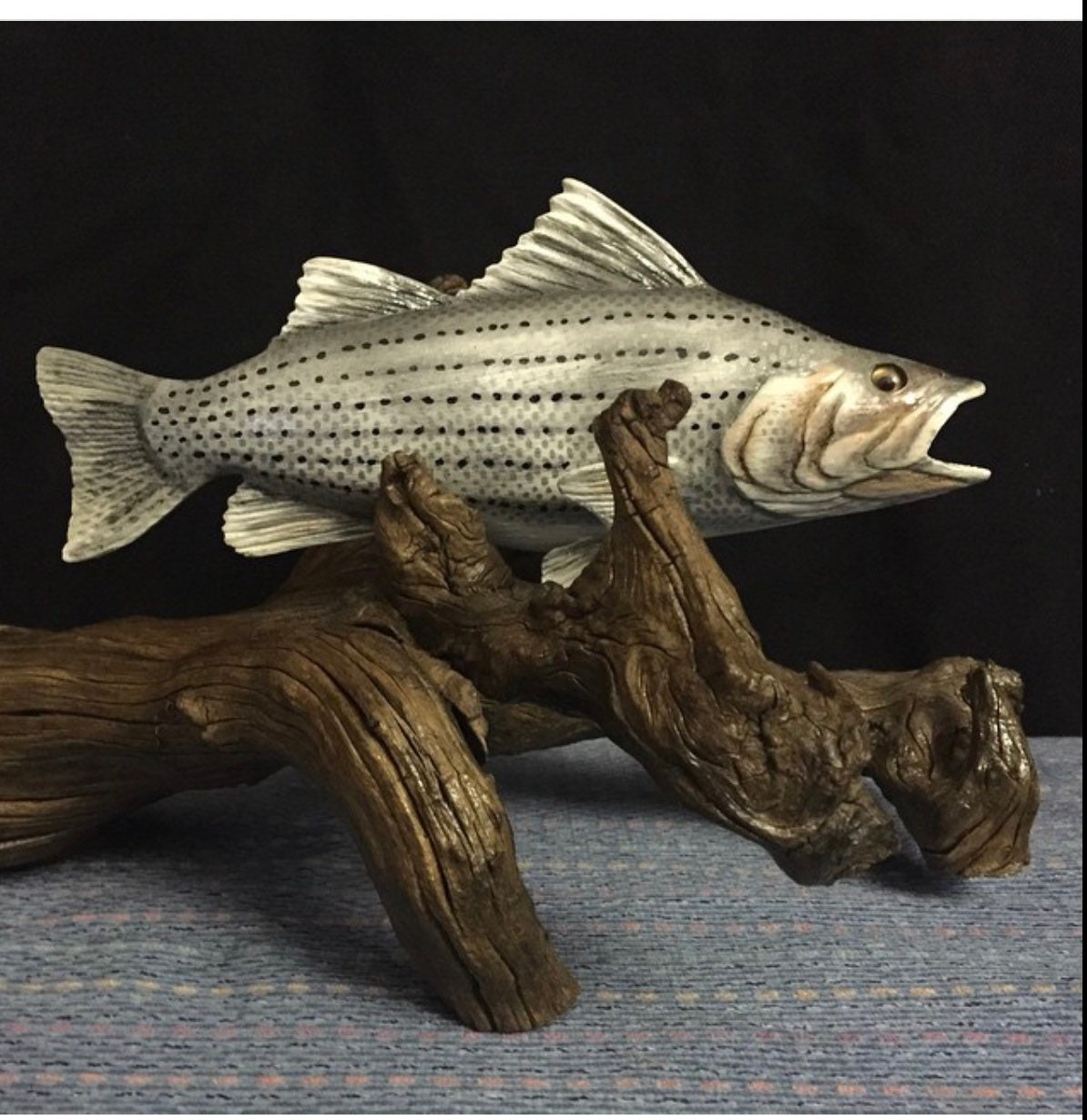 Hand carved unique carving carved fish wildlife art - Etsy 日本