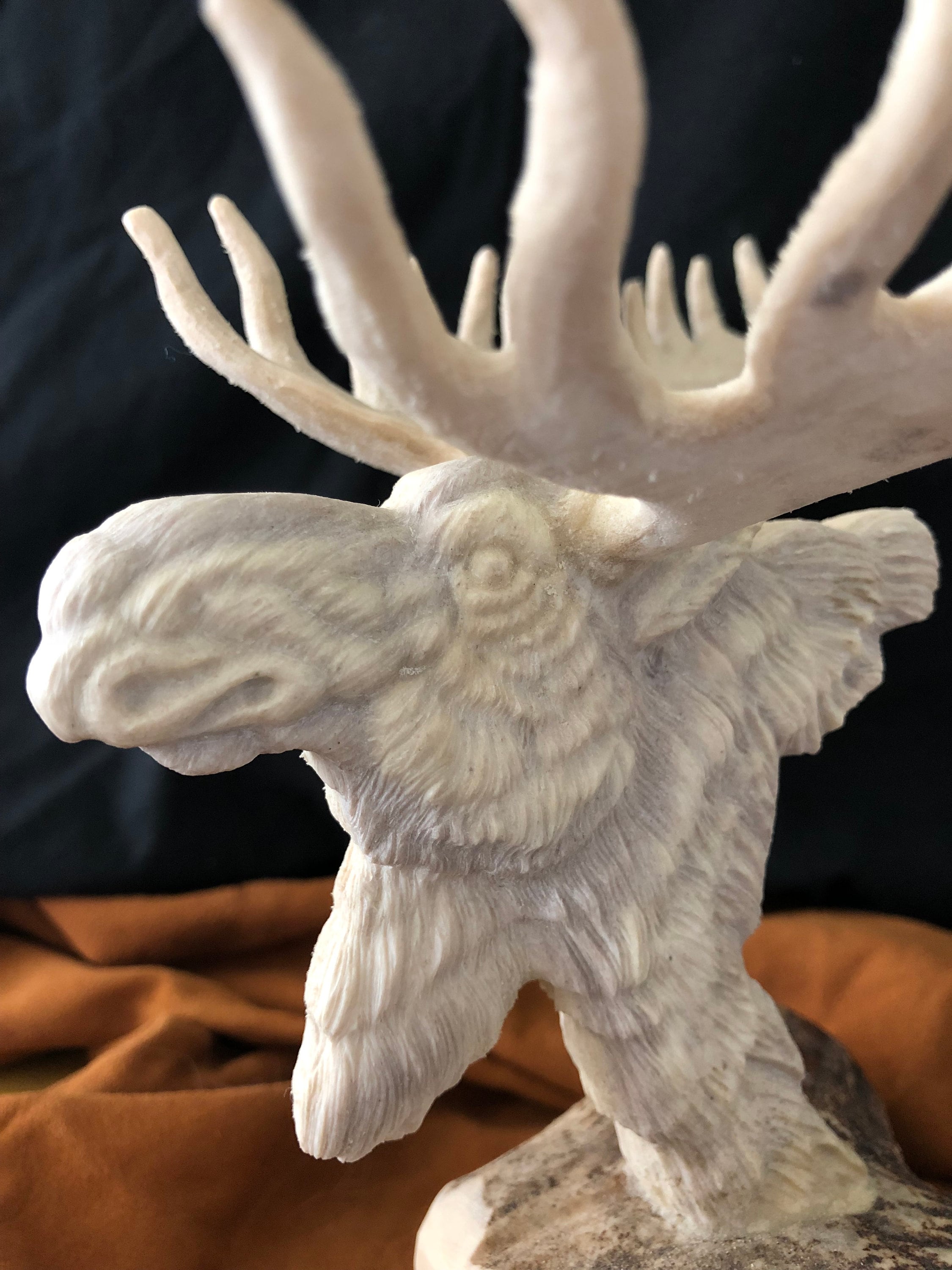 Unique Hand Carved Moose Head Sculpture, Wildlife Art Moose Sculpture ...
