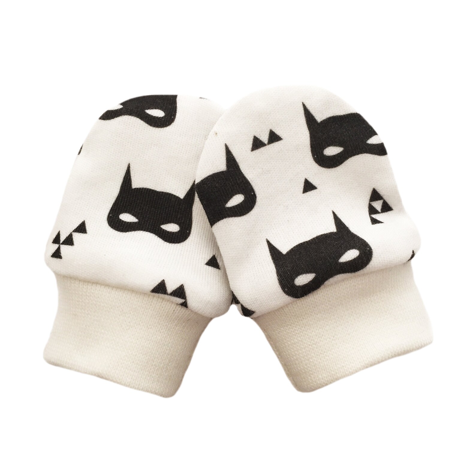 Fox Scratch Mitts Baby Scratch Mittens Geometric Fox Heads Jackalopes ...