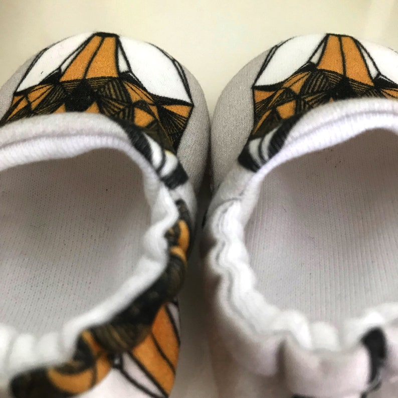 Fox Shoes Geometric Foxes Crib Shoes Orange Pram Shoes Modern - Etsy UK