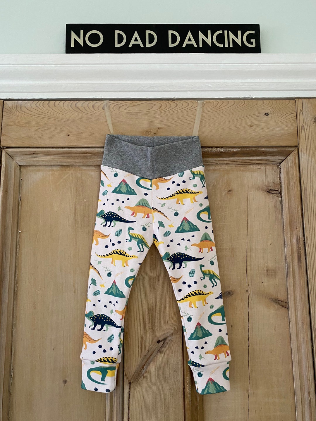 Dinosaur Leggings Colourful Pants Boys Soft Pants Organic Cotton Knit ...