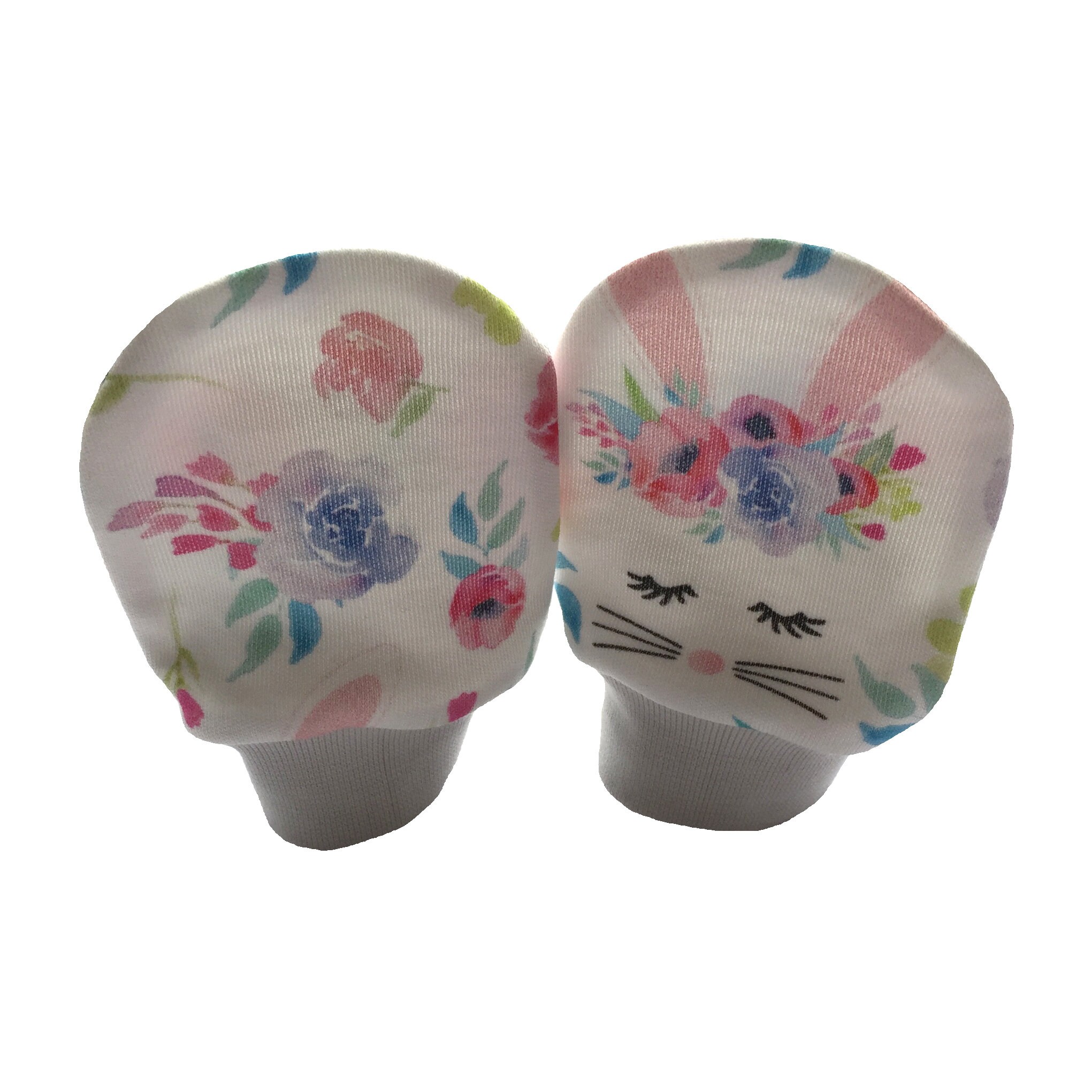 Bunny Baby Mittens Scratch Mittens No Scratch Mitts Organic Cotton Knit ...