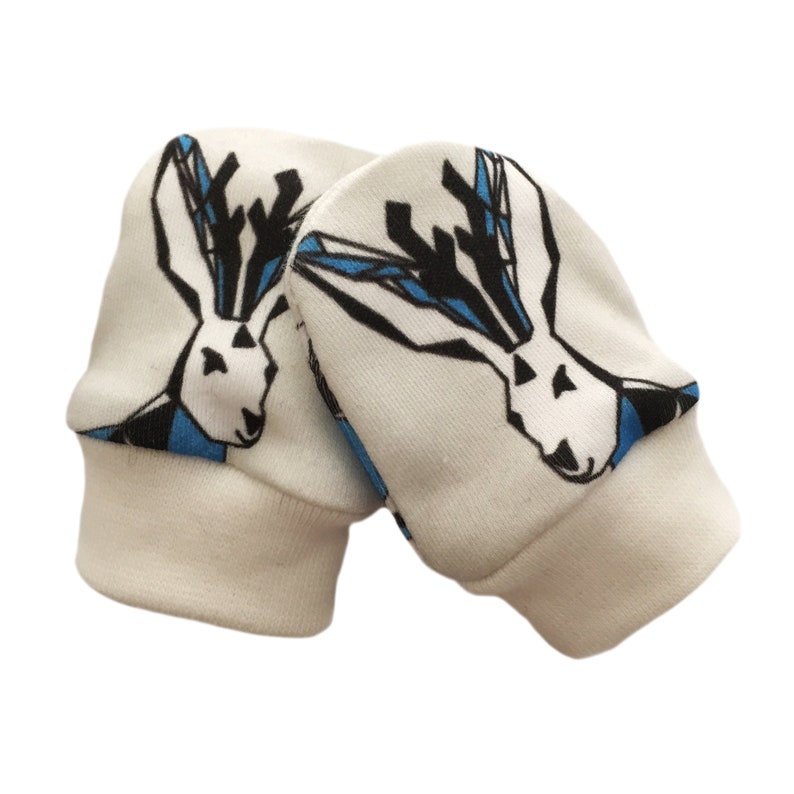 Fox Scratch Mitts Baby Scratch Mittens Geometric Fox Heads Jackalopes ...