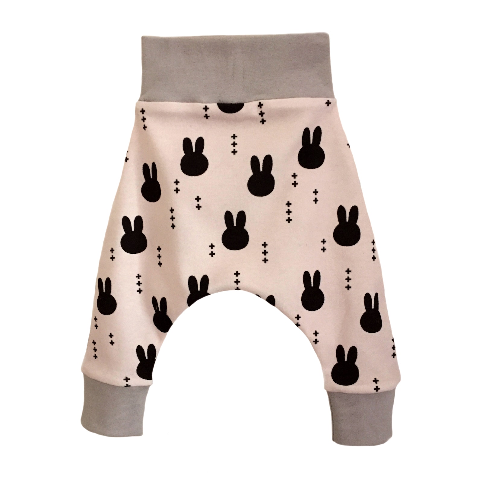 Black Bunny Harems Pink Harem Pants Girls Organic Cotton Knit Fabric ...