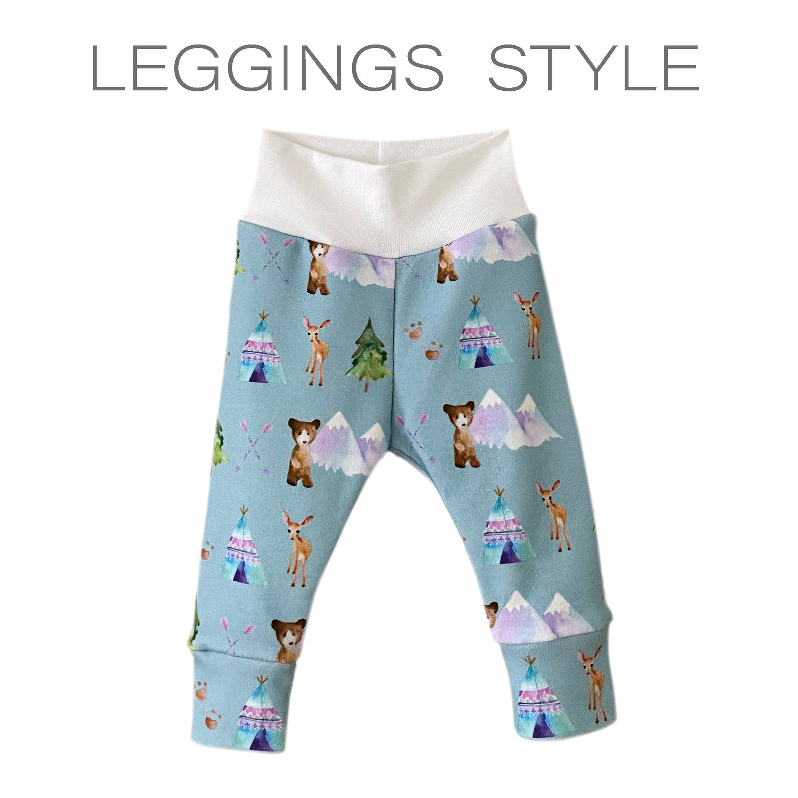 Leggings de animales Pantalón oso del bosque Tipi harenes bebé - Etsy ...