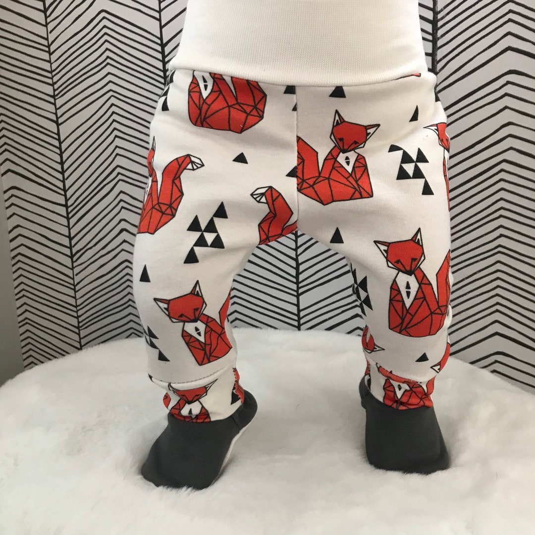 Baby Leggings Geometric Red Fox Pants Boys Harem Pants Organic Cotton ...