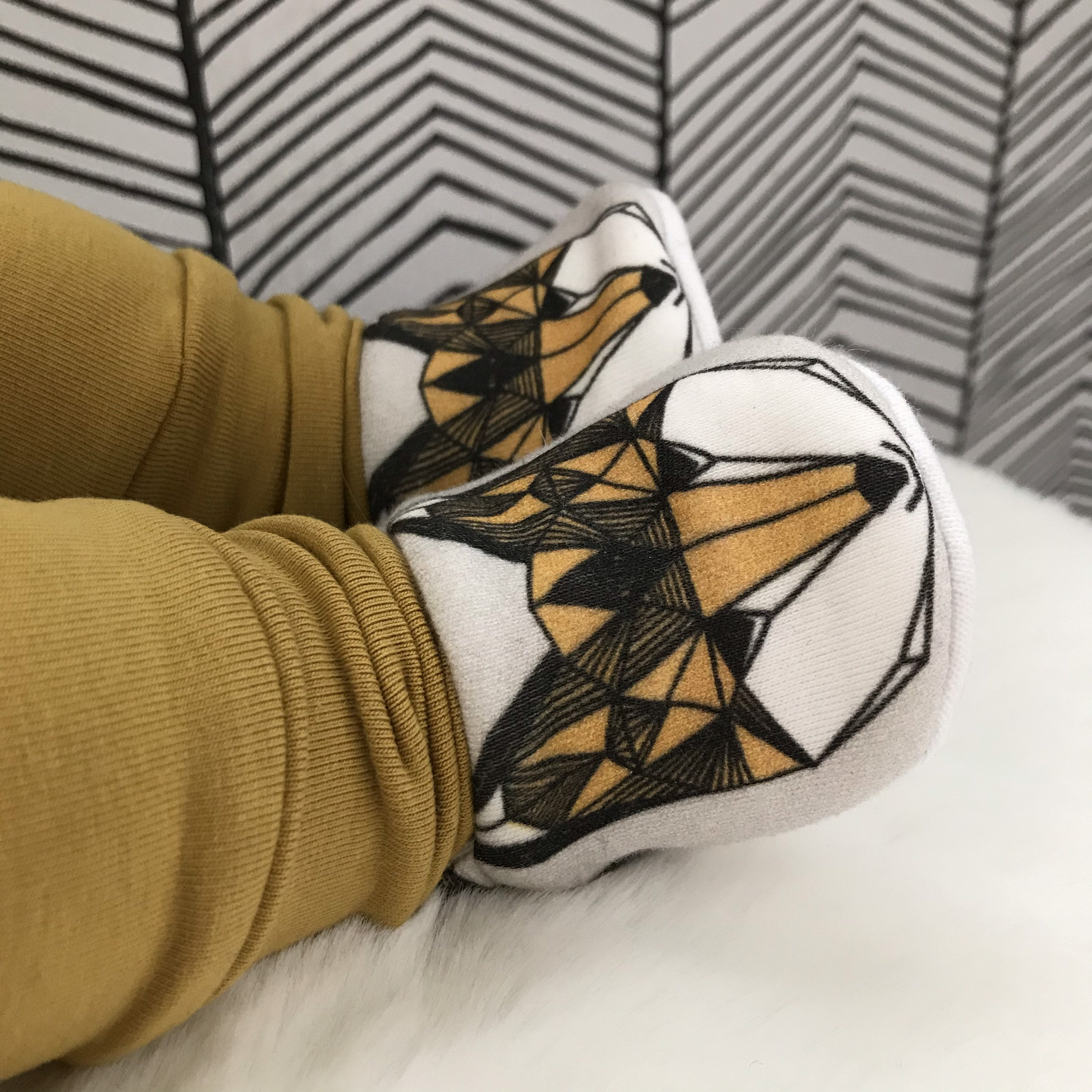 Fox Shoes Geometric Foxes Crib Shoes Orange Pram Shoes Modern - Etsy UK