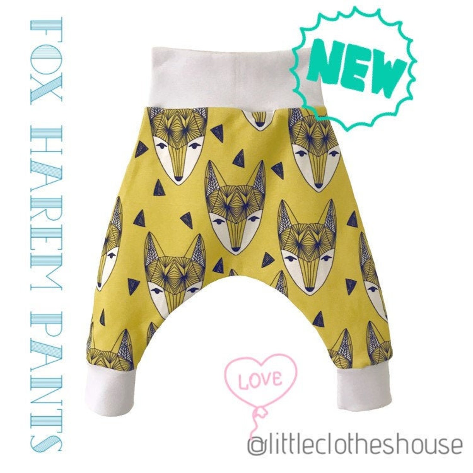 Yellow Fox Harems Mustard Fox Pants Boys Harem Pants Organic Cotton ...