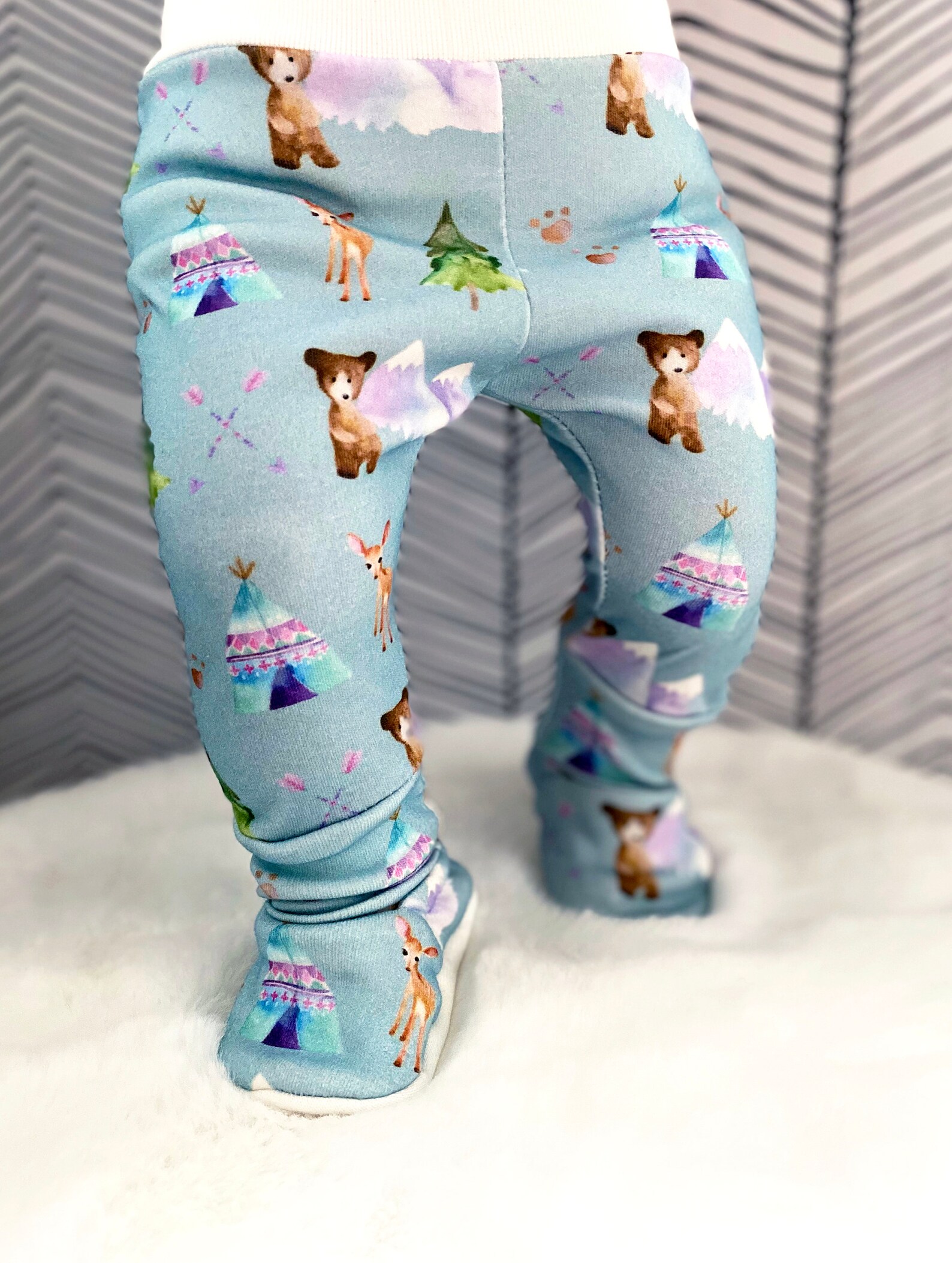 Leggings de animales Pantalón oso del bosque Tipi harenes bebé Pantalón ...