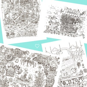Chihiro_shiomi_original_coloringpages_set_1 - Etsy