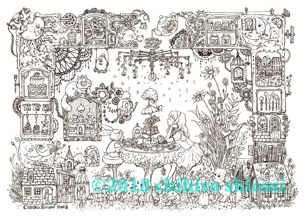 Chihiro_shiomi_original_coloringpages_set_1 - Etsy