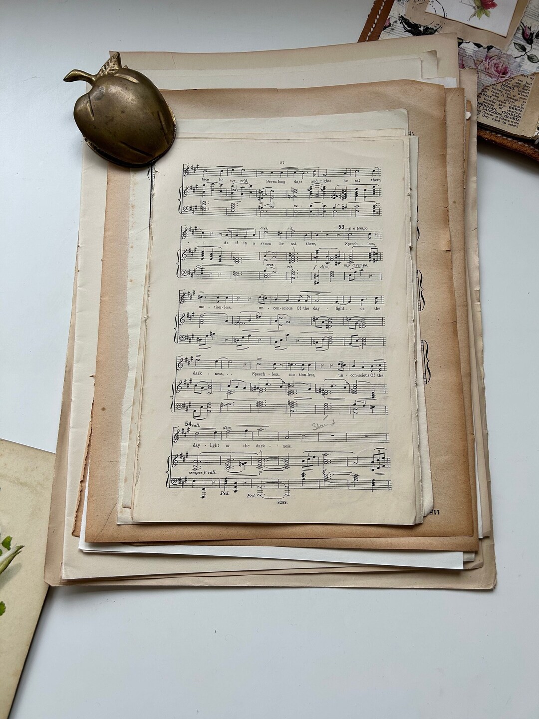 Antique Music Paper. 25 Sheets of Genuine Vintage Music Sheets. Large ...
