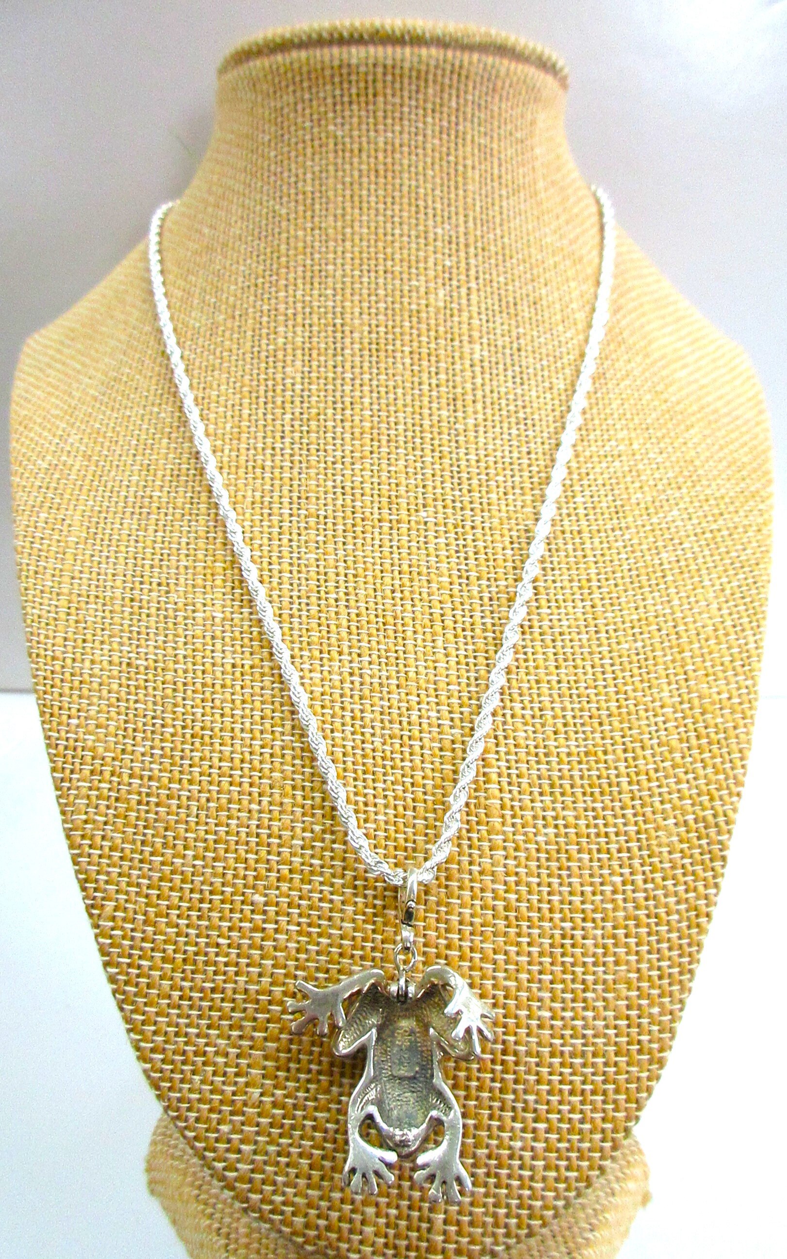 Silver Frog Pendant,tree Frog Pendant Necklace,925 Silver Frog Charm ...