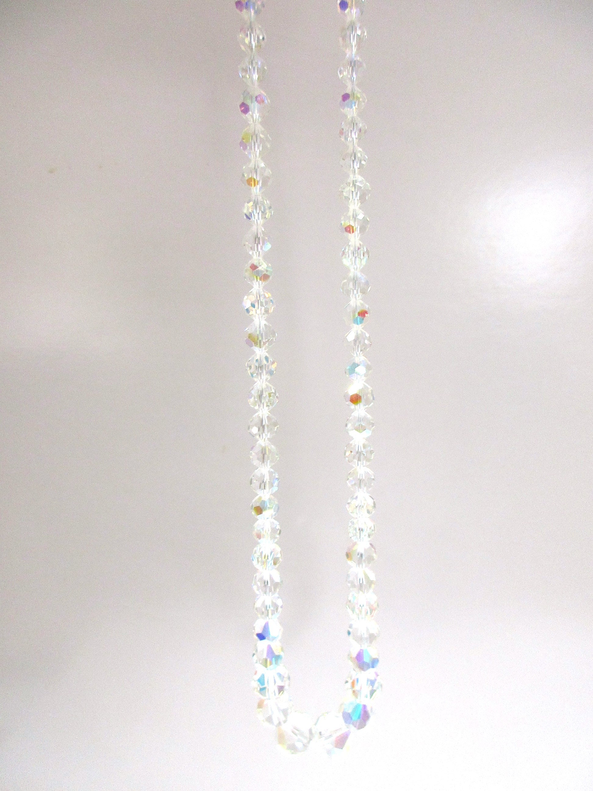 Aurora Borealis Full Necklace,vintage Cut Crystal Bead Necklace,60 ...