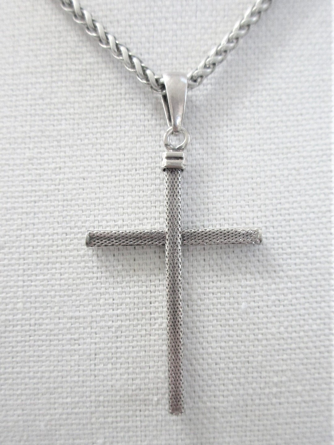Vintage Silver Cross,silver Cross,2.5 Inch Crosswith Chain,new Chain ...