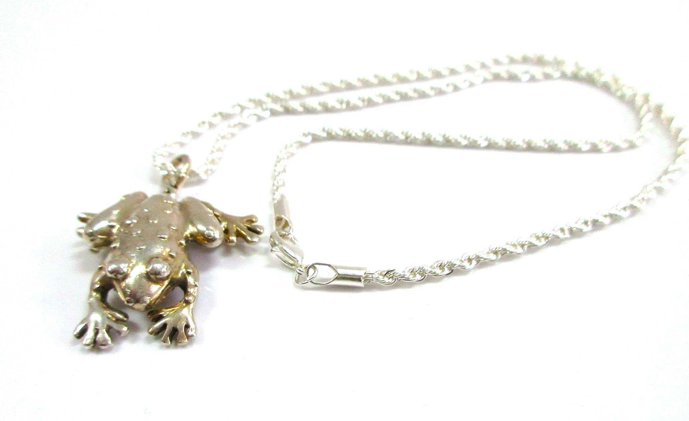 Silver Frog Pendant,tree Frog Pendant Necklace,925 Silver Frog Charm ...