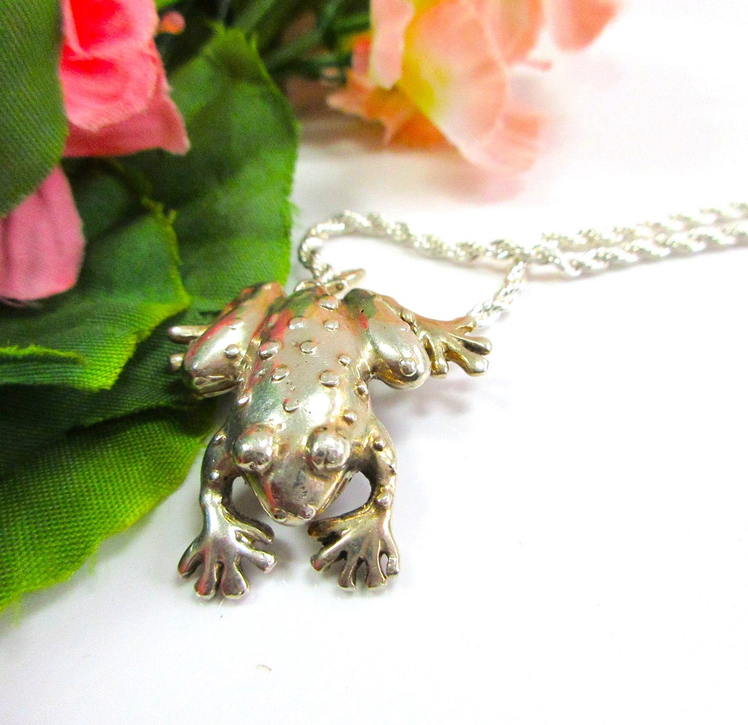 Silver Frog Pendant,tree Frog Pendant Necklace,925 Silver Frog Charm ...