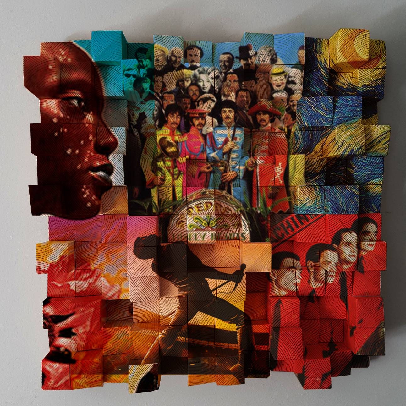 Custom Design Wooden Skyline Style Sound Diffuser 3D Wall Art ...