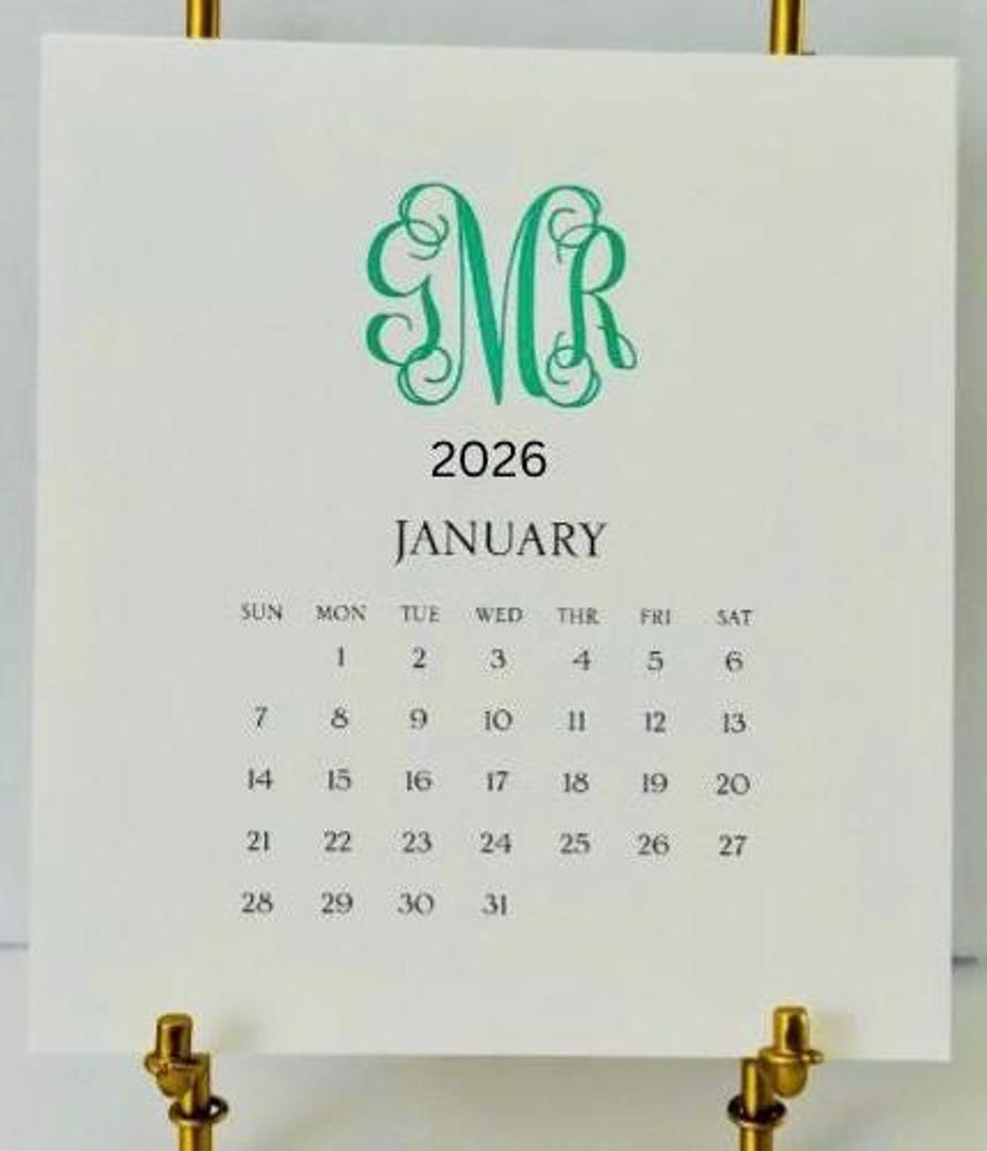 Monogrammed 2026 Desk Calendar, Personalized Initial Design - Etsy UK