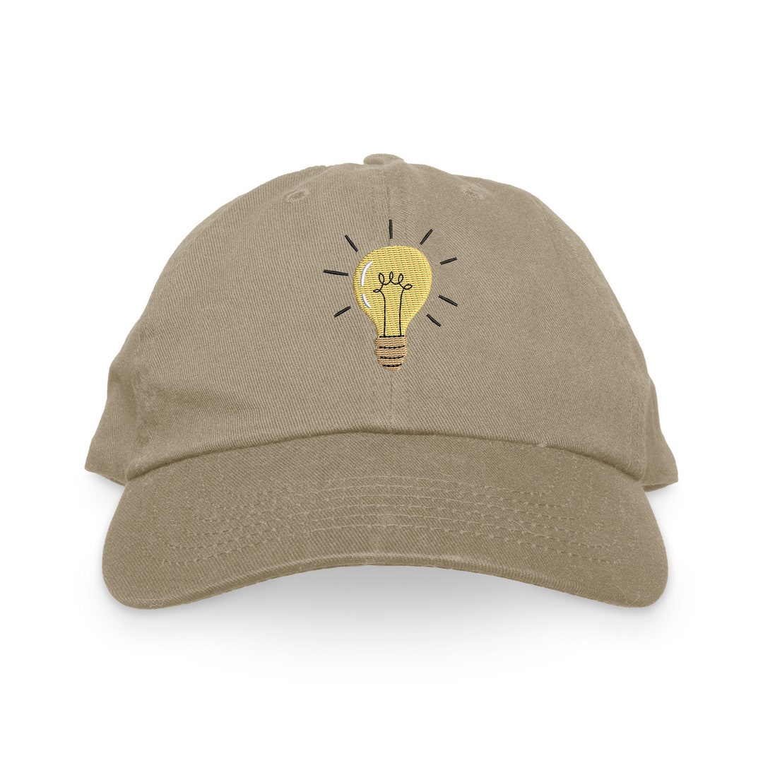 Light Bulb Dad Hat, Thinking Cap, Embroidered Hat, Baseball Hat ...