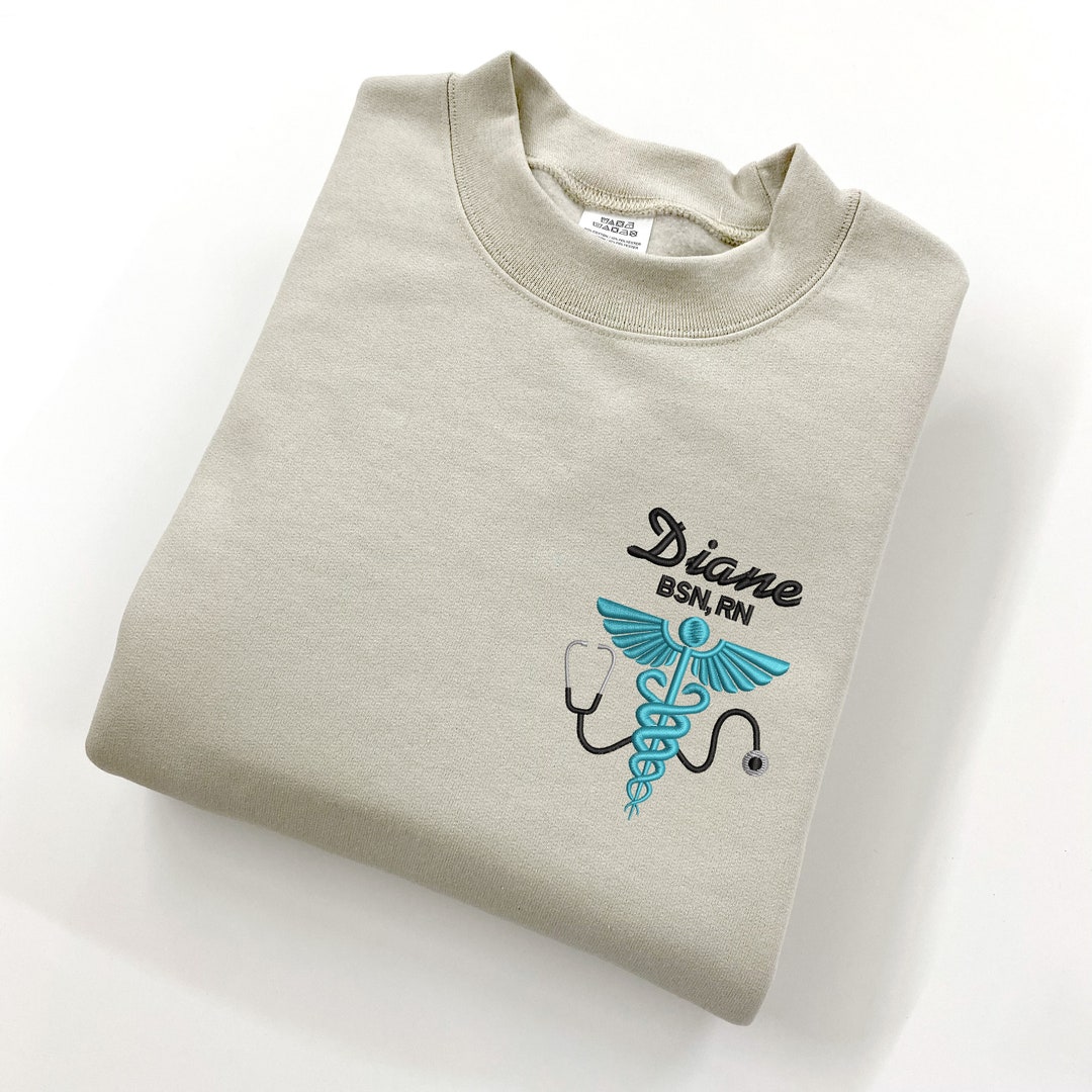 Personalized Nurse Crewneck Sweatshirt Embroidered Medical Sweater ...