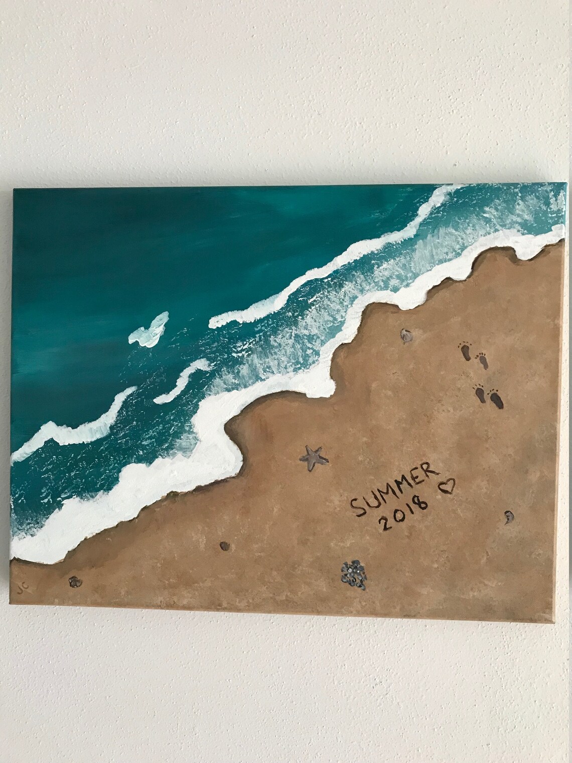 Sandy Beach 2018, Acrylic Painting on Canvas, 14x18 - Etsy