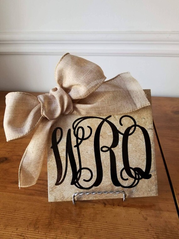 Monogrammed tile Cute Decorative tiles monogram 6x6 tiles | Etsy