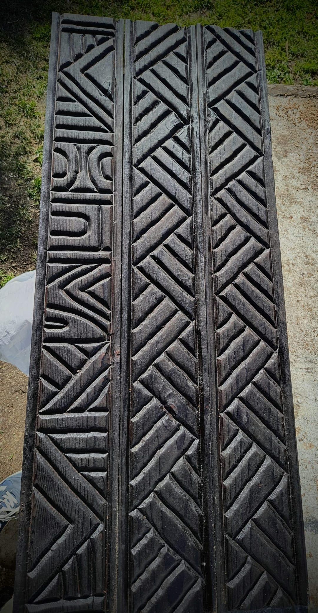 Number 3 Tiki Patterns Carved in Oak Wood to Frame Tiki Bar Walls ...